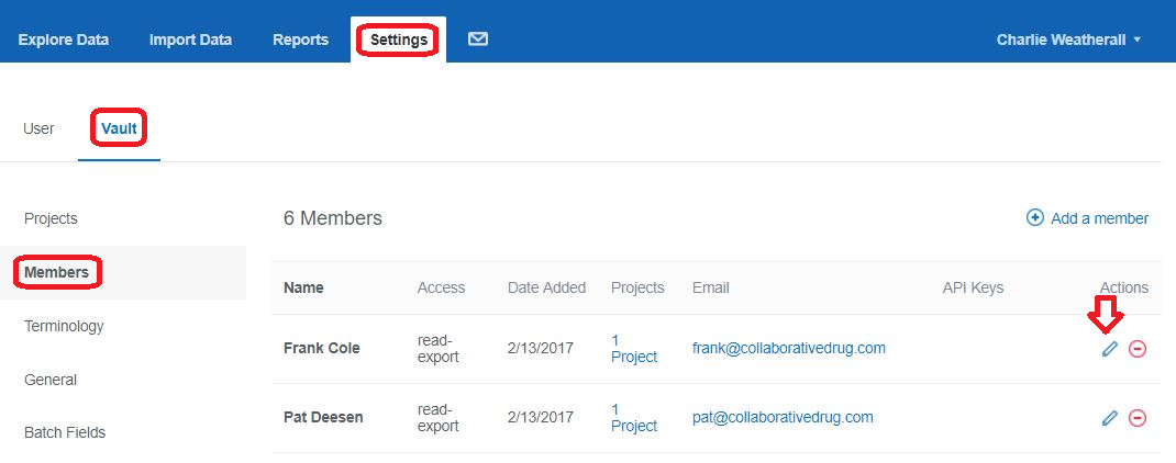 Adding, Removing and Editing Vault Users – CDD Support