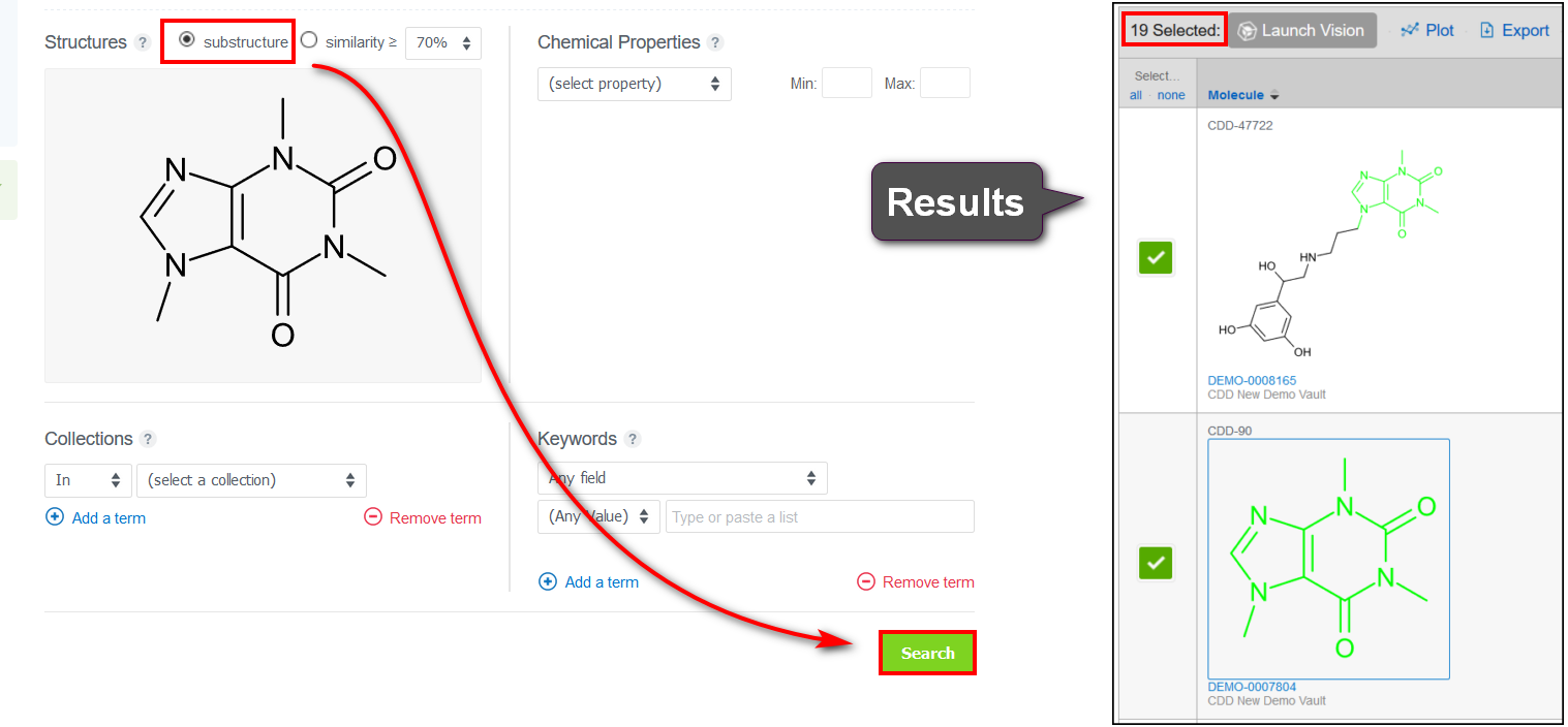 Structure Searching in CDD Vault – CDD Support